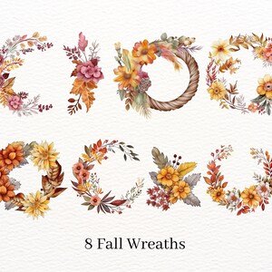 Fall Watercolor Flower Clipart, Watercolor Clipart, Bouquet Clipart ...