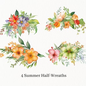 Watercolor Summer Flowers Mega Clipart Bundle, Watercolor Summer ...