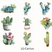 Watercolor Cactus Clipart Bundle, Watercolor Clipart, Cacti Clipart ...