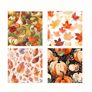 Watercolor Fall Decor Clipart, Fall Digital Paper, Watercolor Fall ...