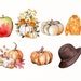 Watercolor Fall Decor Clipart, Fall Digital Paper, Watercolor Fall ...