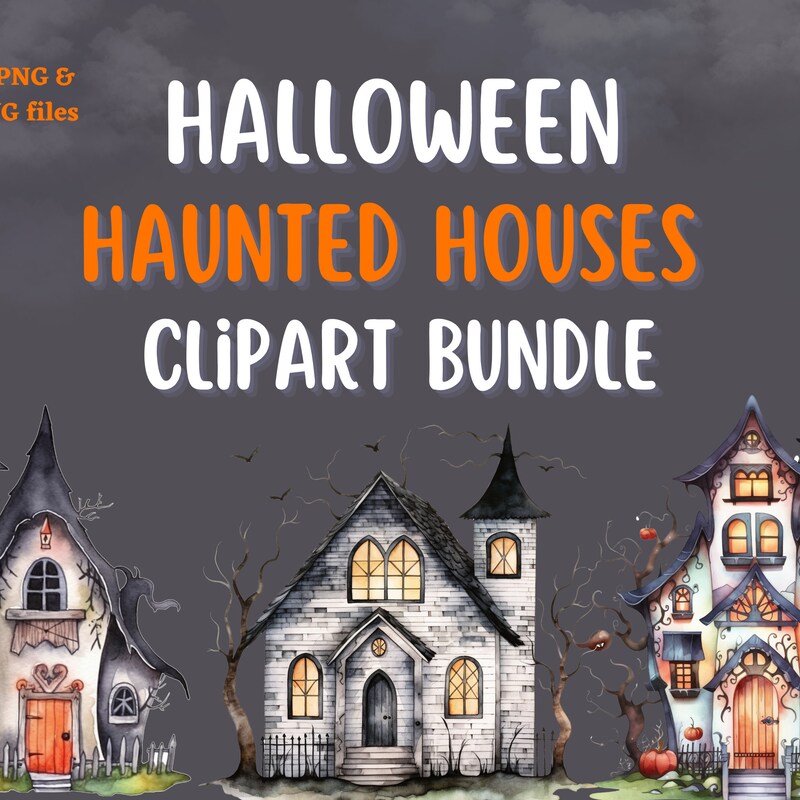 Haunted House Clip Art - Etsy