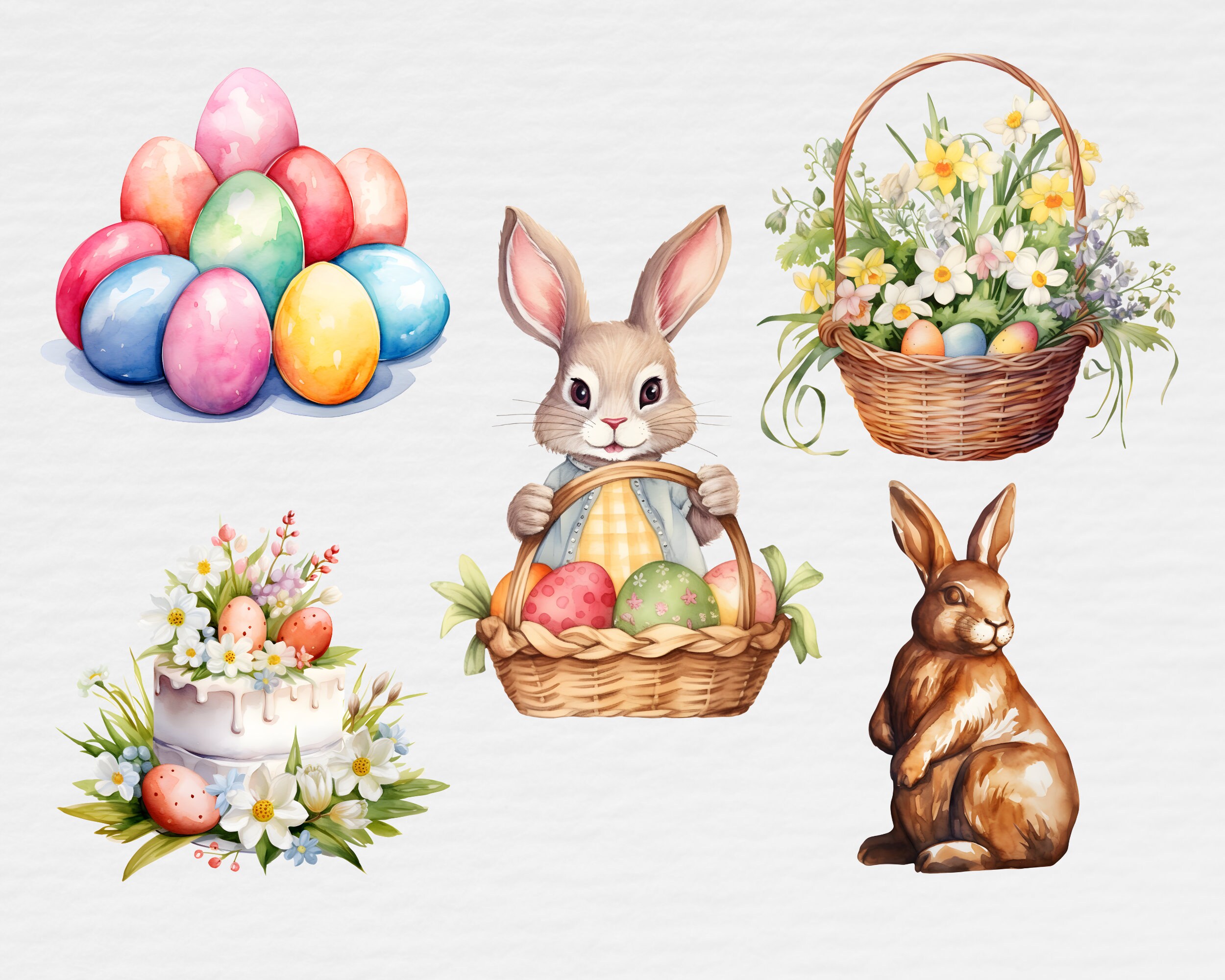 Easter Clipart Bundle, Watercolor Clipart, Easter Clipart, Spring ...