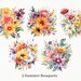 Summer Watercolor Flower Clipart, Watercolor Clipart, Bouquet Clipart ...