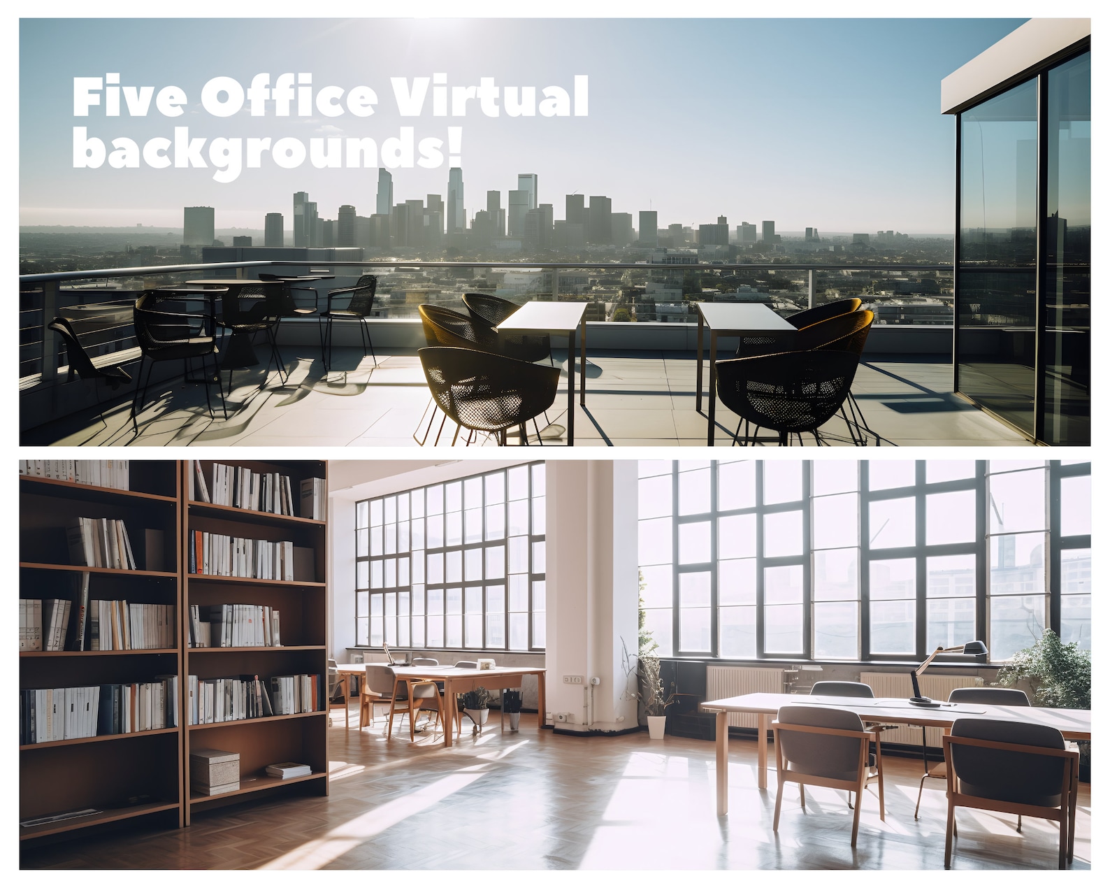 4K Office Virtual Backgrounds, Professional Zoom, Teams, Skype (digital ...