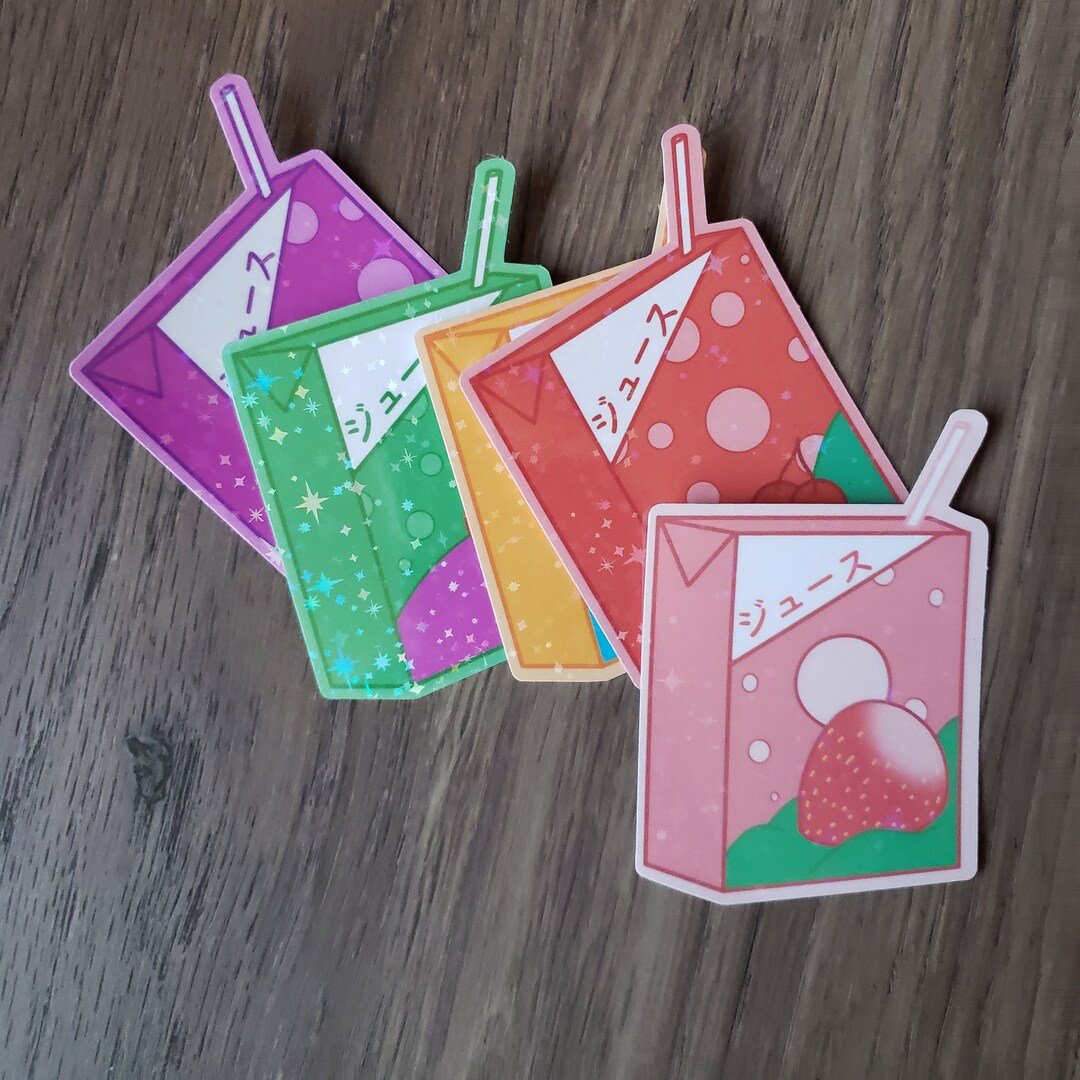 Juice Box Stickers, Holographic Stickers, - Etsy