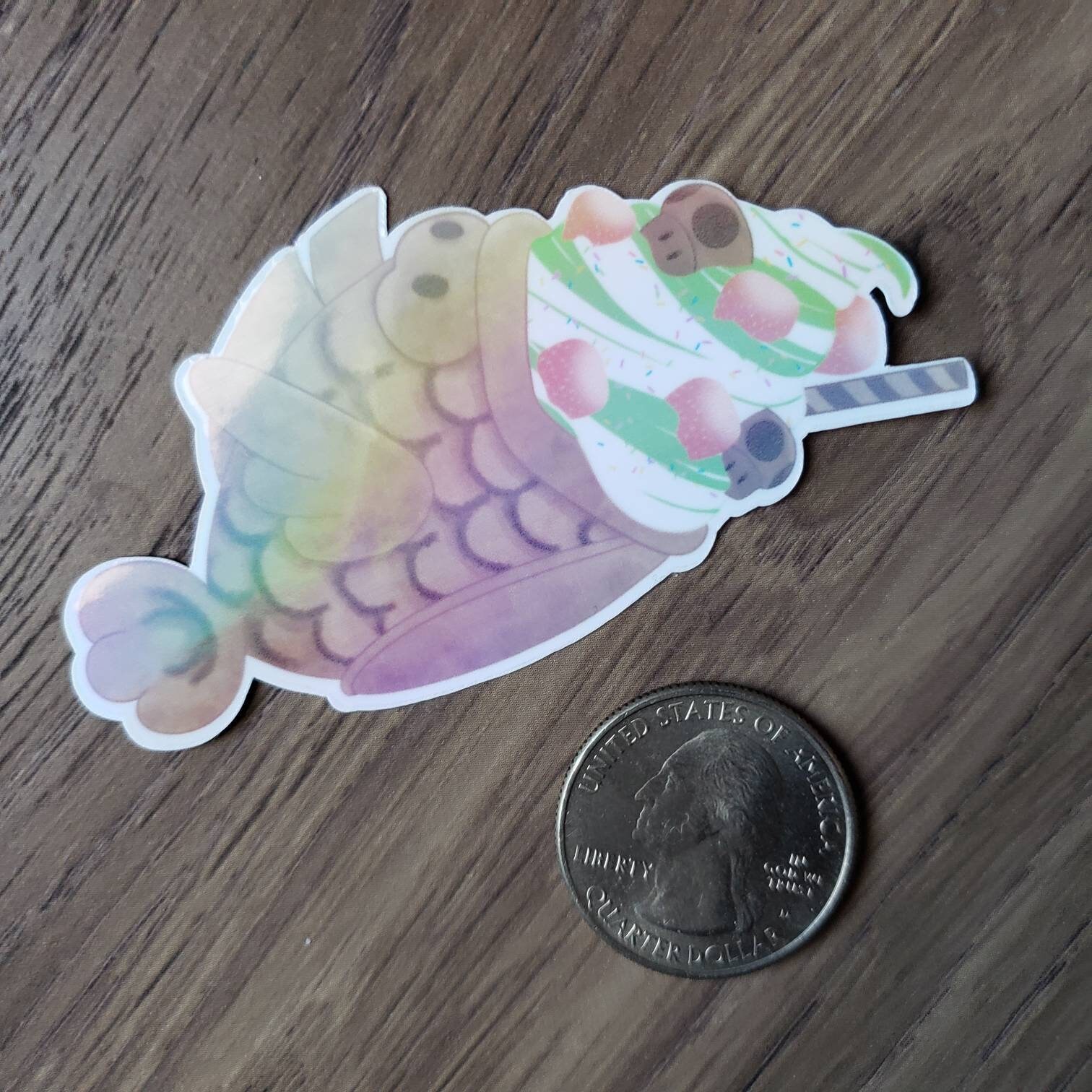 Cheep Cheep Taiyaki Sticker, Holographic Laminated Sticker, Super Mario ...