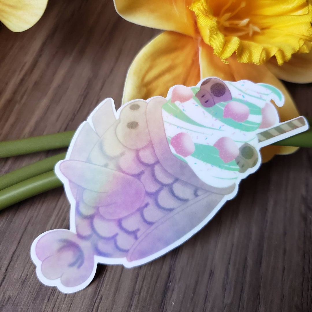 Cheep Cheep Taiyaki Sticker, Holographic Laminated Sticker, Super Mario ...