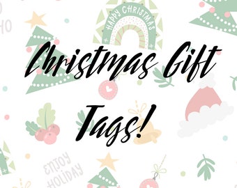 Merry Christmas Gift Tags Printables Retro Christmas Set of 3 Red and ...