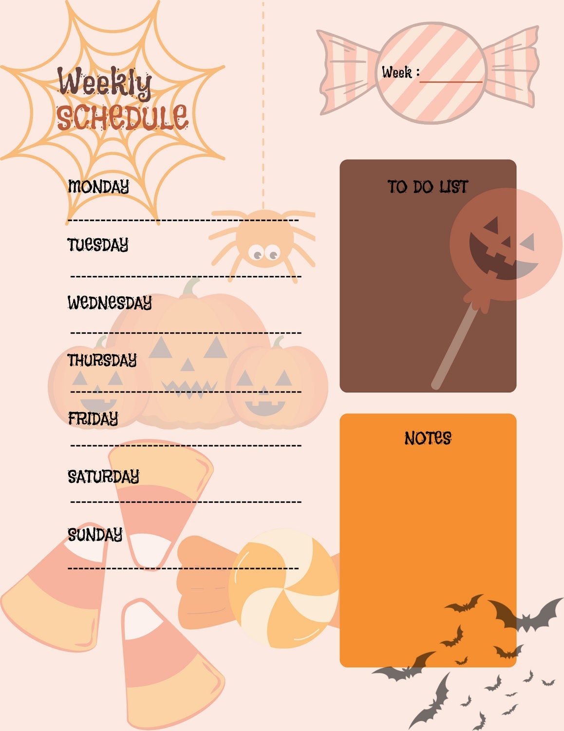 Halloween Weekly Planner - Etsy