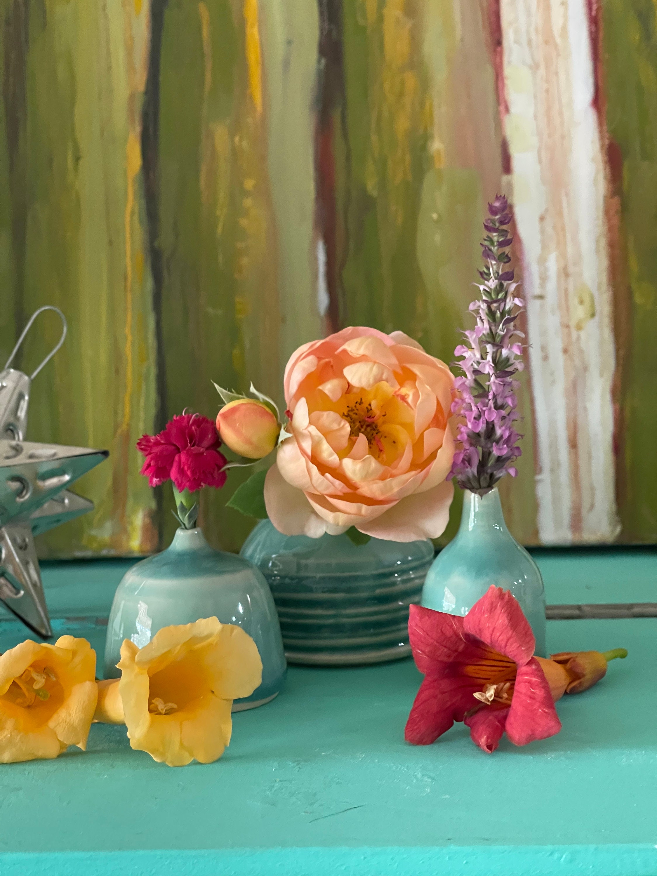 Small Vase Trio- Turquoise - Etsy