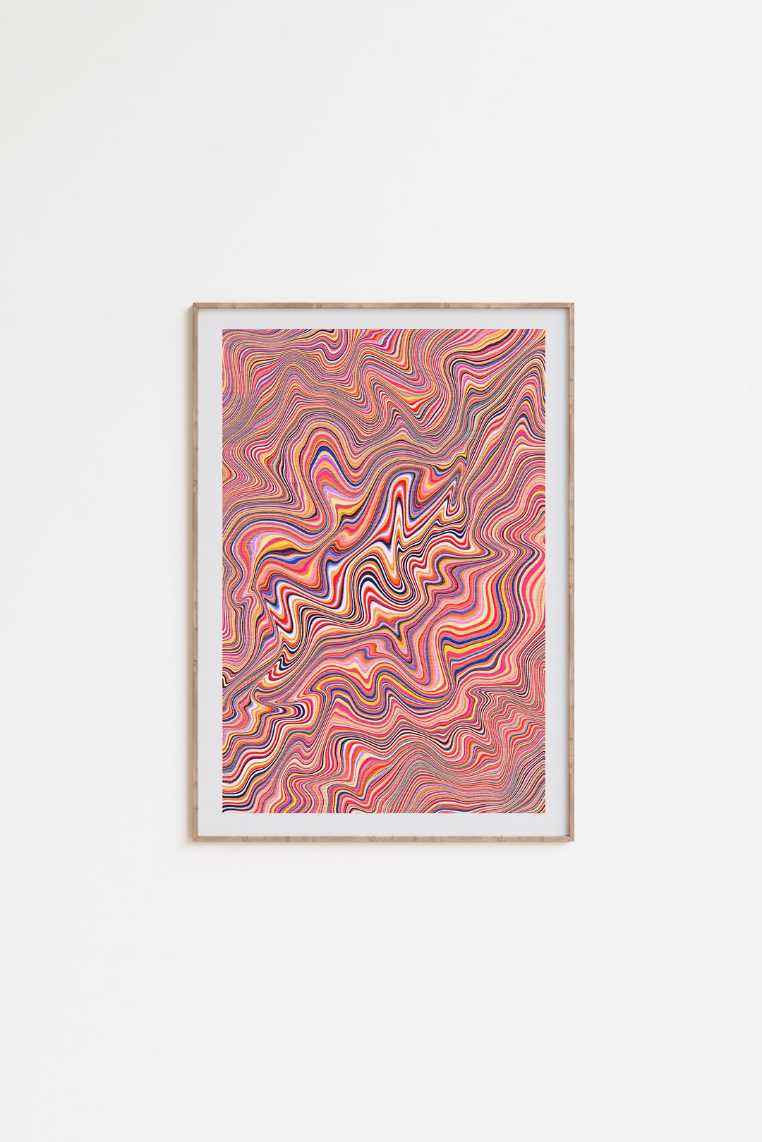 Red Trippy Art, Psychedelic Art Download, 70s Poster, Lenticular Print ...