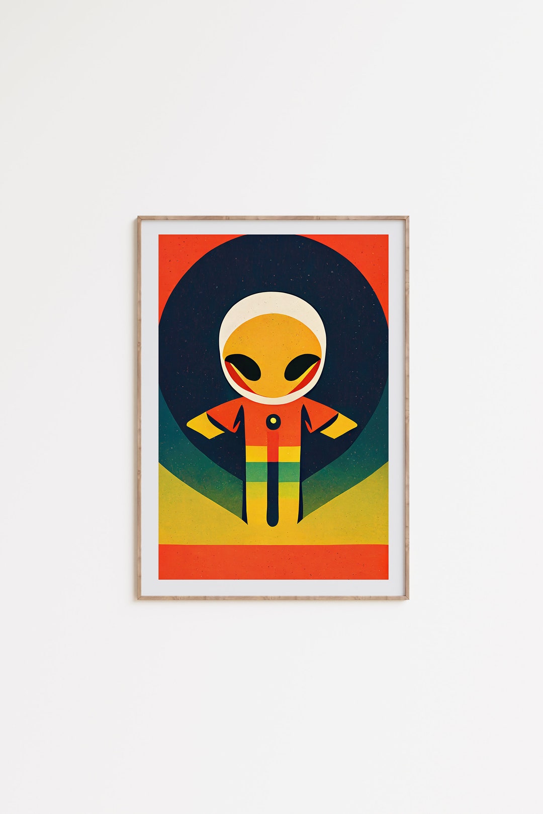 Colorful Space Alien Art | Printable Art | Retro Sci-fi Print | Space ...
