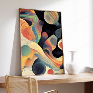 Chromatic Cosmos, Abstract Rainbow Art, Psychedelic Wall Decor, Surreal ...