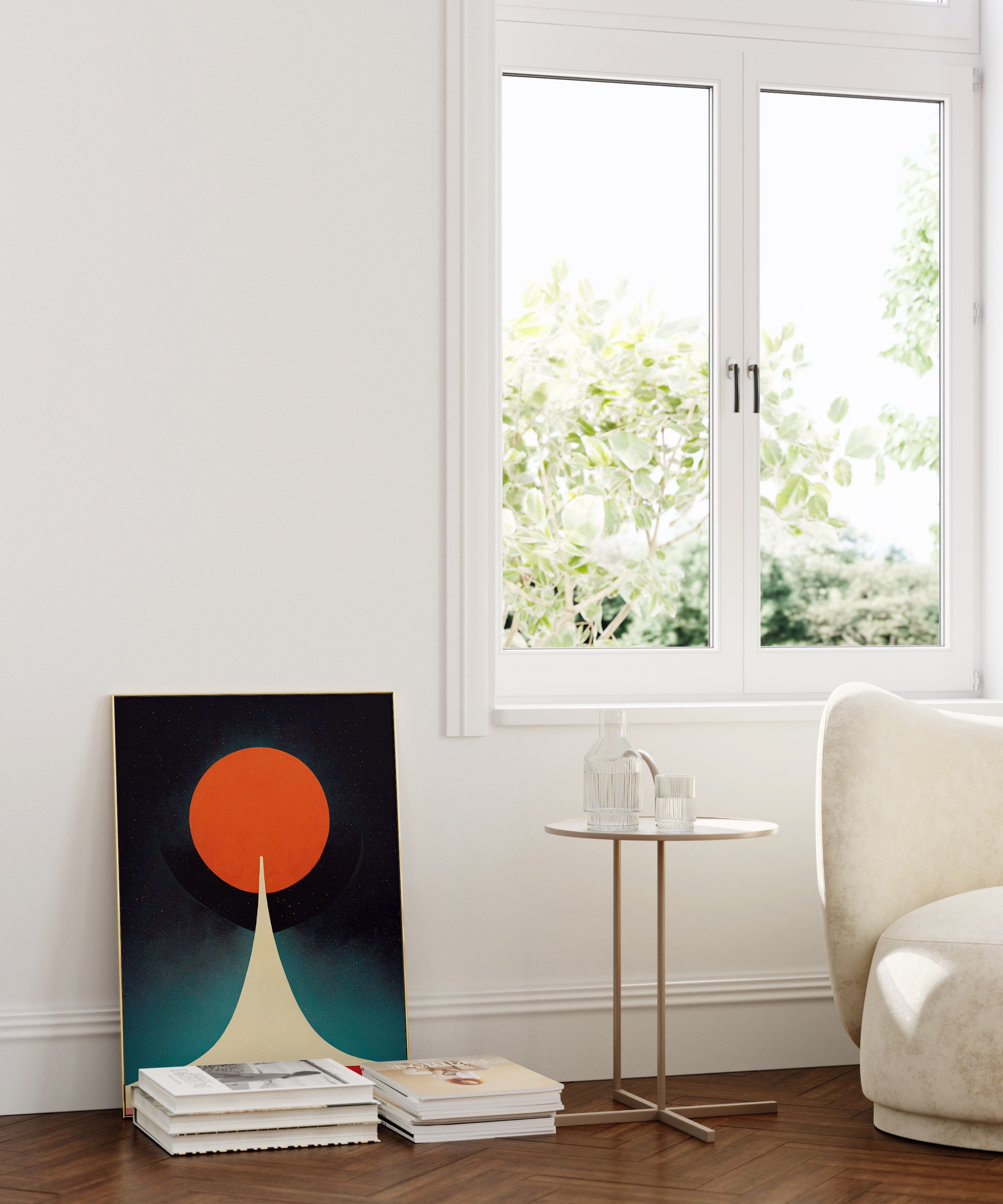 Orange Abstract Space Art, Vintage Sci-fi Art, Retro Science Fiction ...