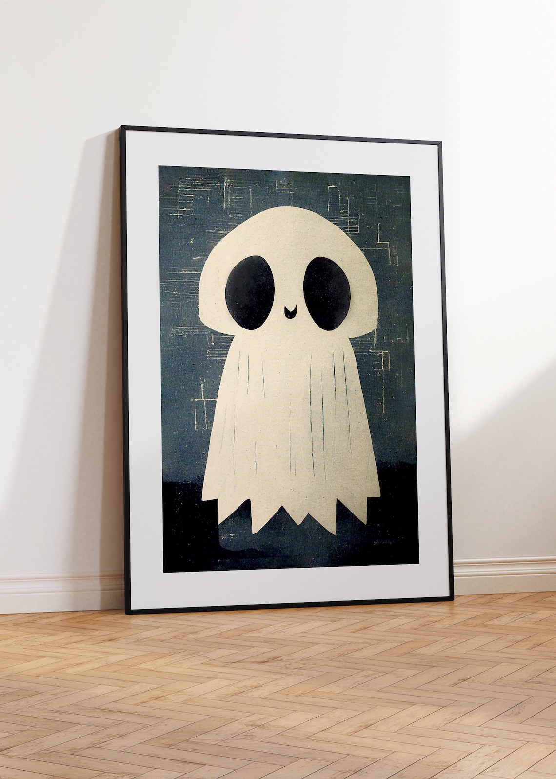 Cute Vintage Halloween Ghost Large Printable Art Retro Halloween Poster ...