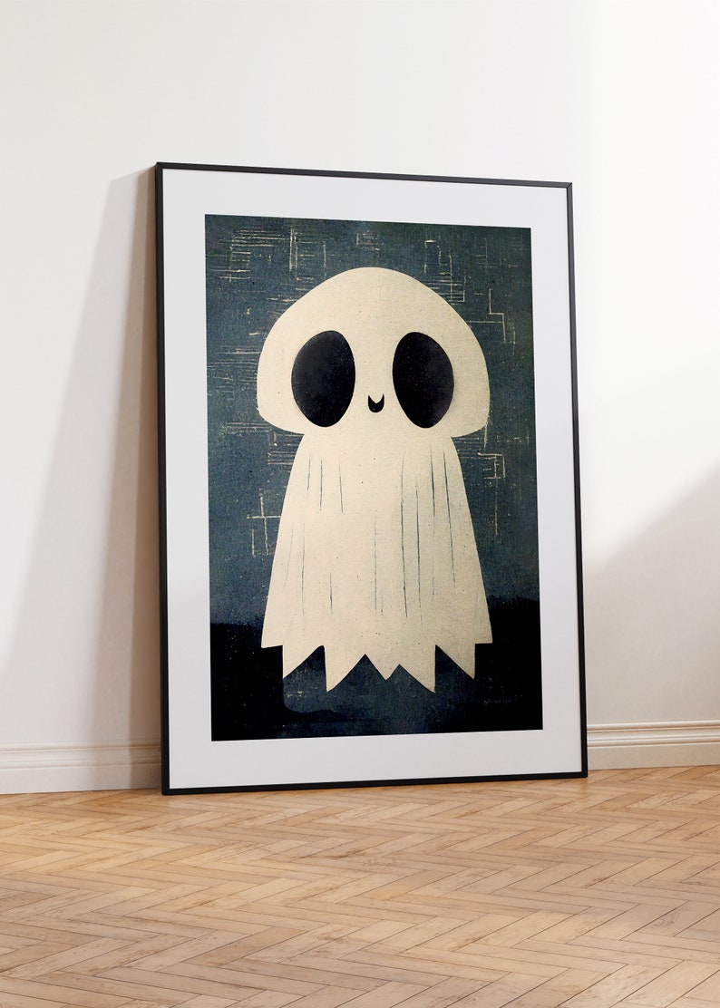 Cute Vintage Halloween Ghost | Large Printable Art | Retro Halloween ...