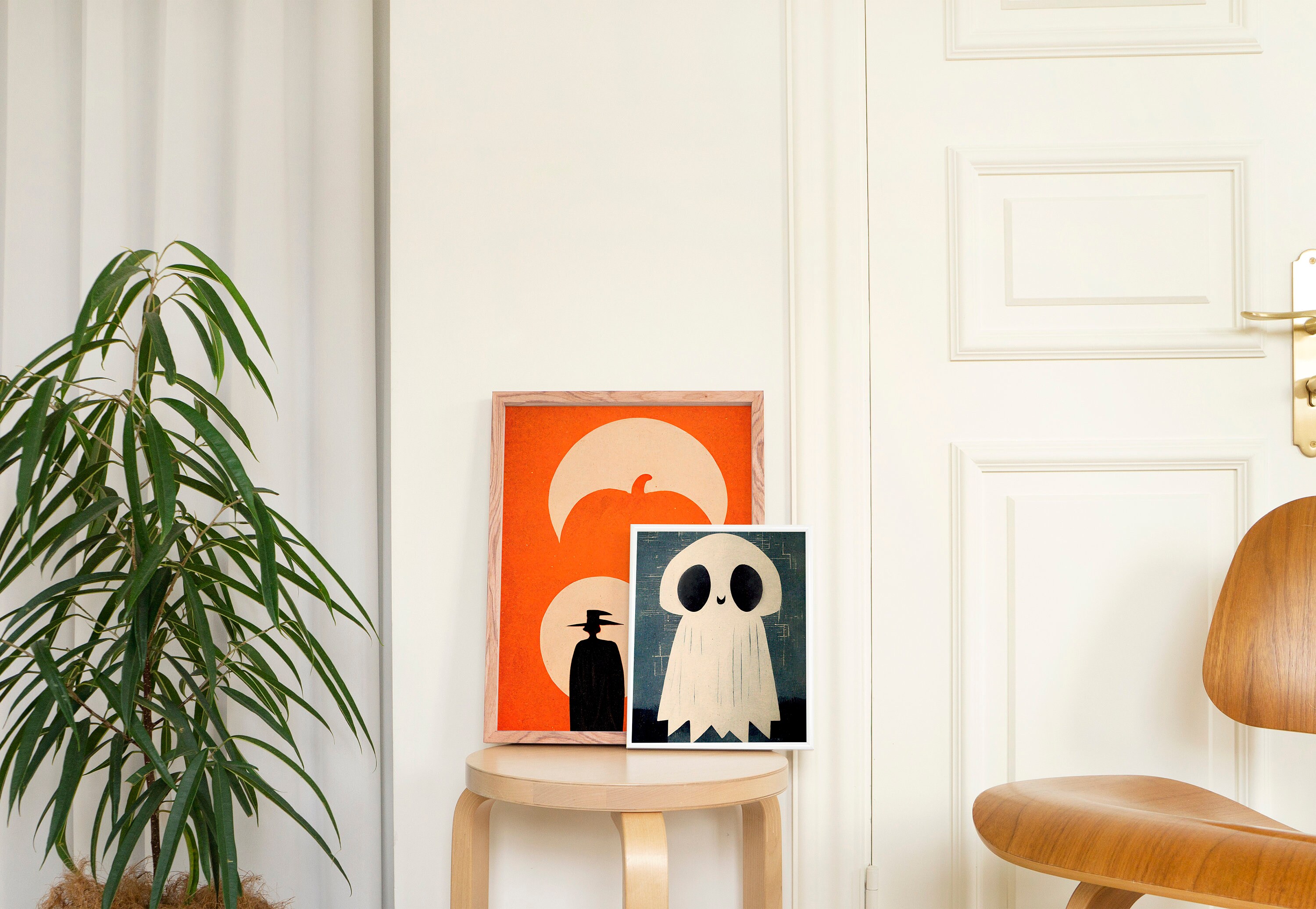 Cute Vintage Halloween Ghost | Large Printable Art | Retro Halloween ...