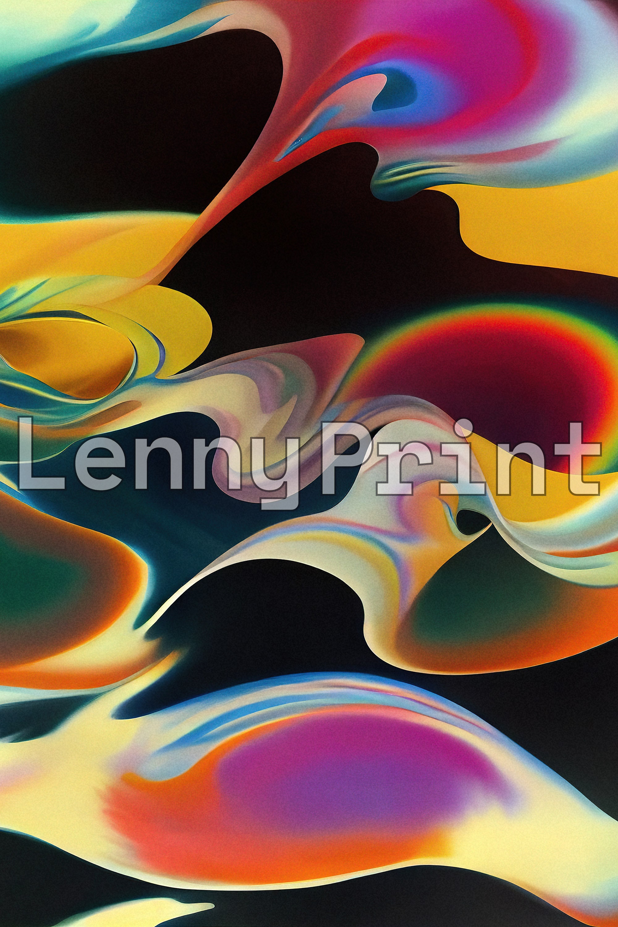 Psychedelic 70s Art, Trippy Poster, Colorful Abstract Wall Art, Funky ...