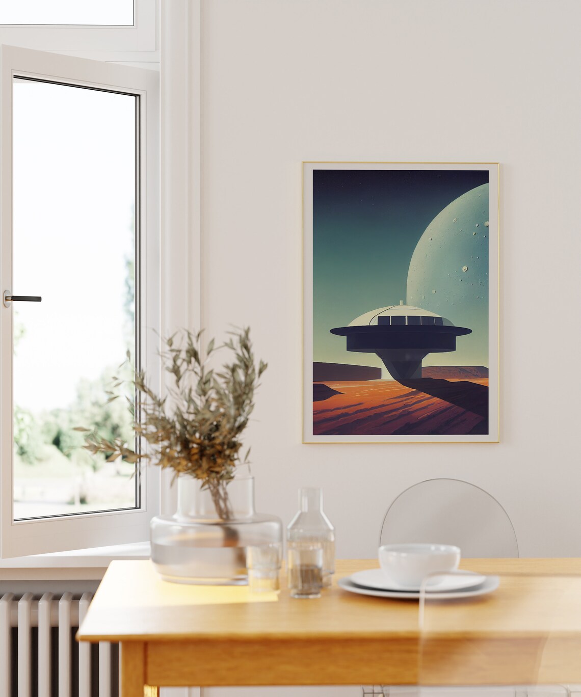 Space Station Vintage Sci-fi Art Retro Futurism Poster - Etsy