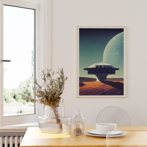 Space Station, Vintage Sci-fi Art, Retro Futurism Poster, Space Travel ...