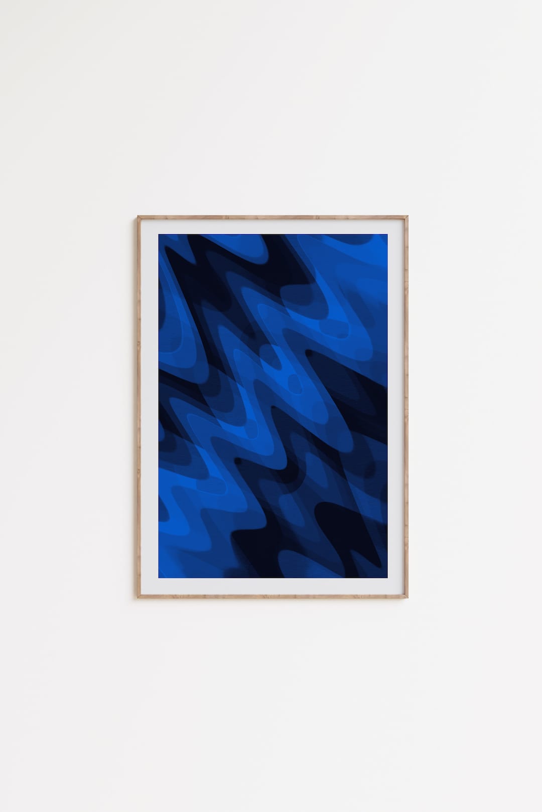 70s Blue Art, Retro Navy Poster, Trippy Poster, 70s Psychedelic, Shades of Blue, Blue Vintage ...