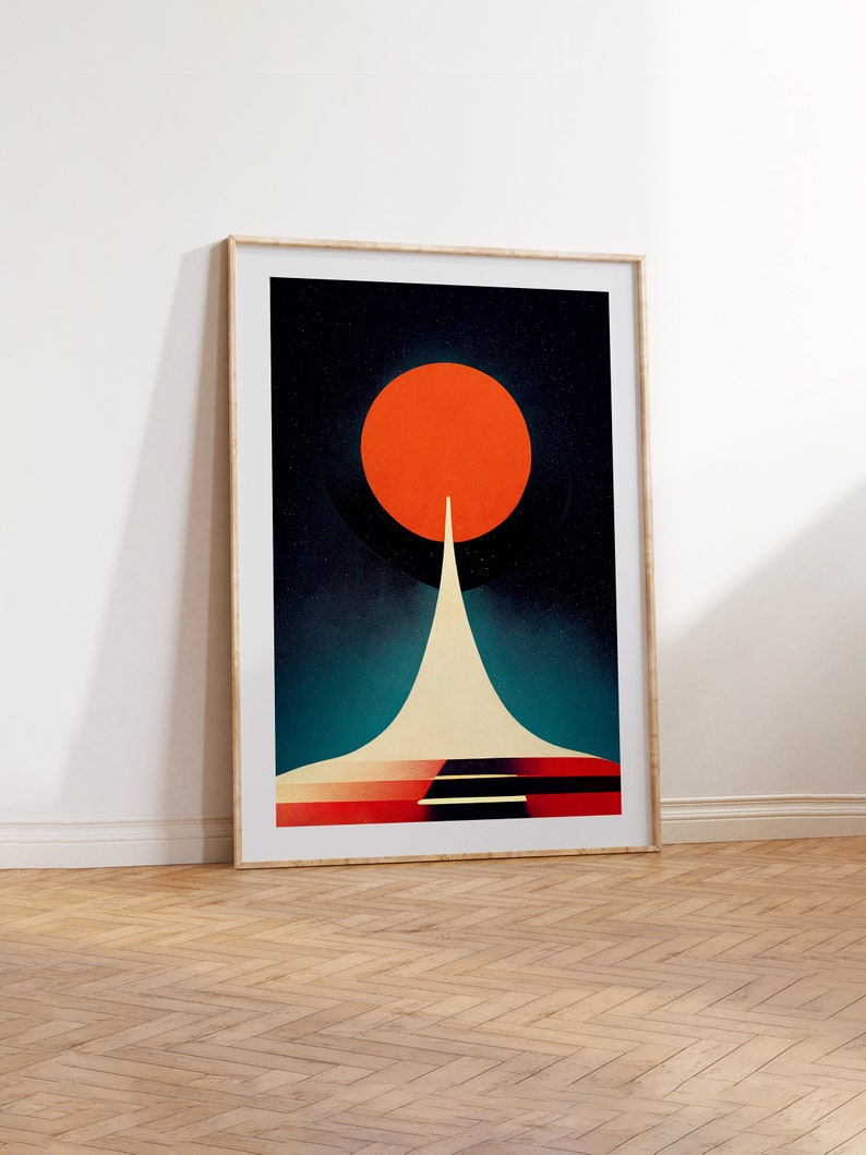 Orange Abstract Space Art, Vintage Sci-fi Art, Retro Science Fiction ...