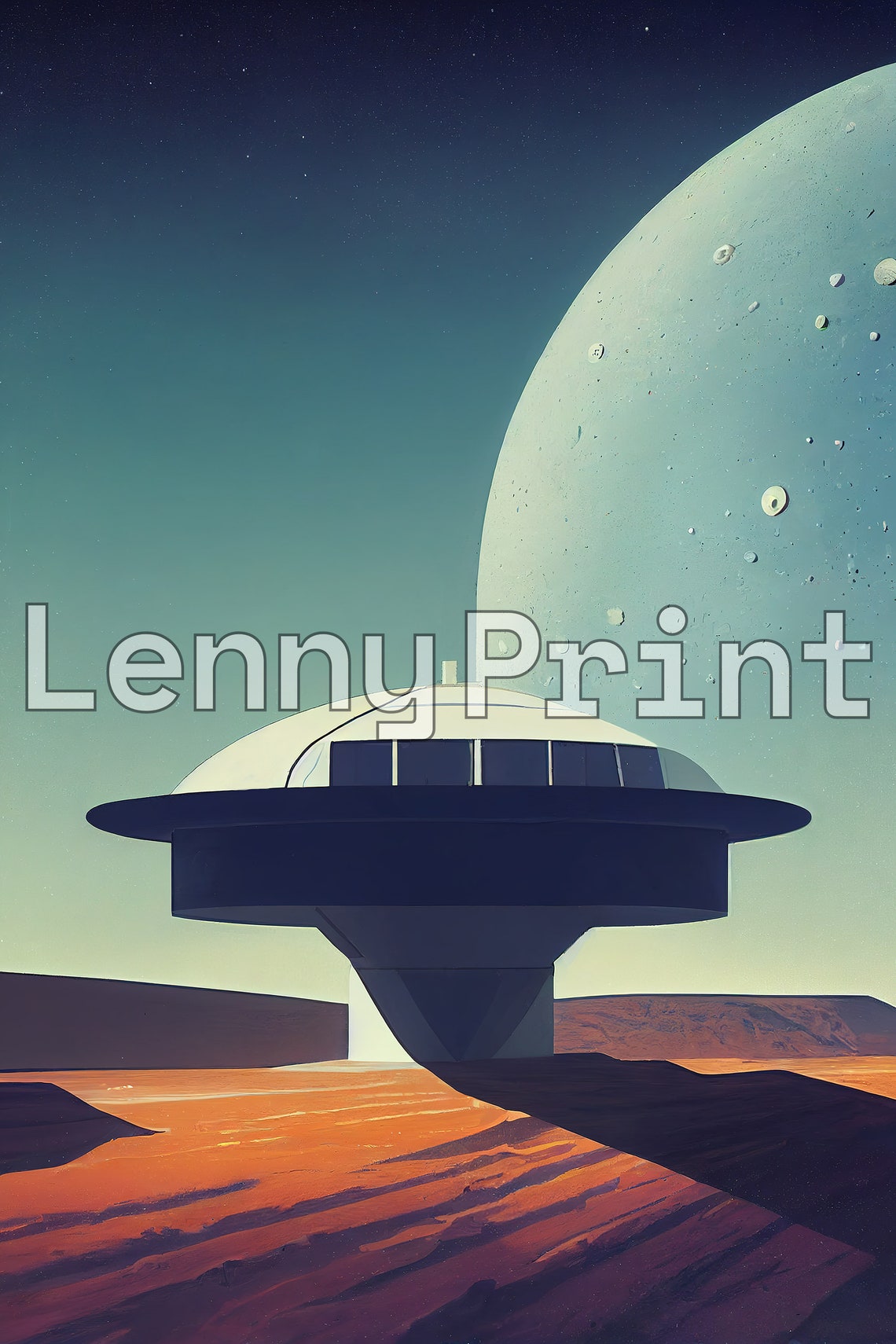 Space Station Vintage Sci-fi Art Retro Futurism Poster - Etsy