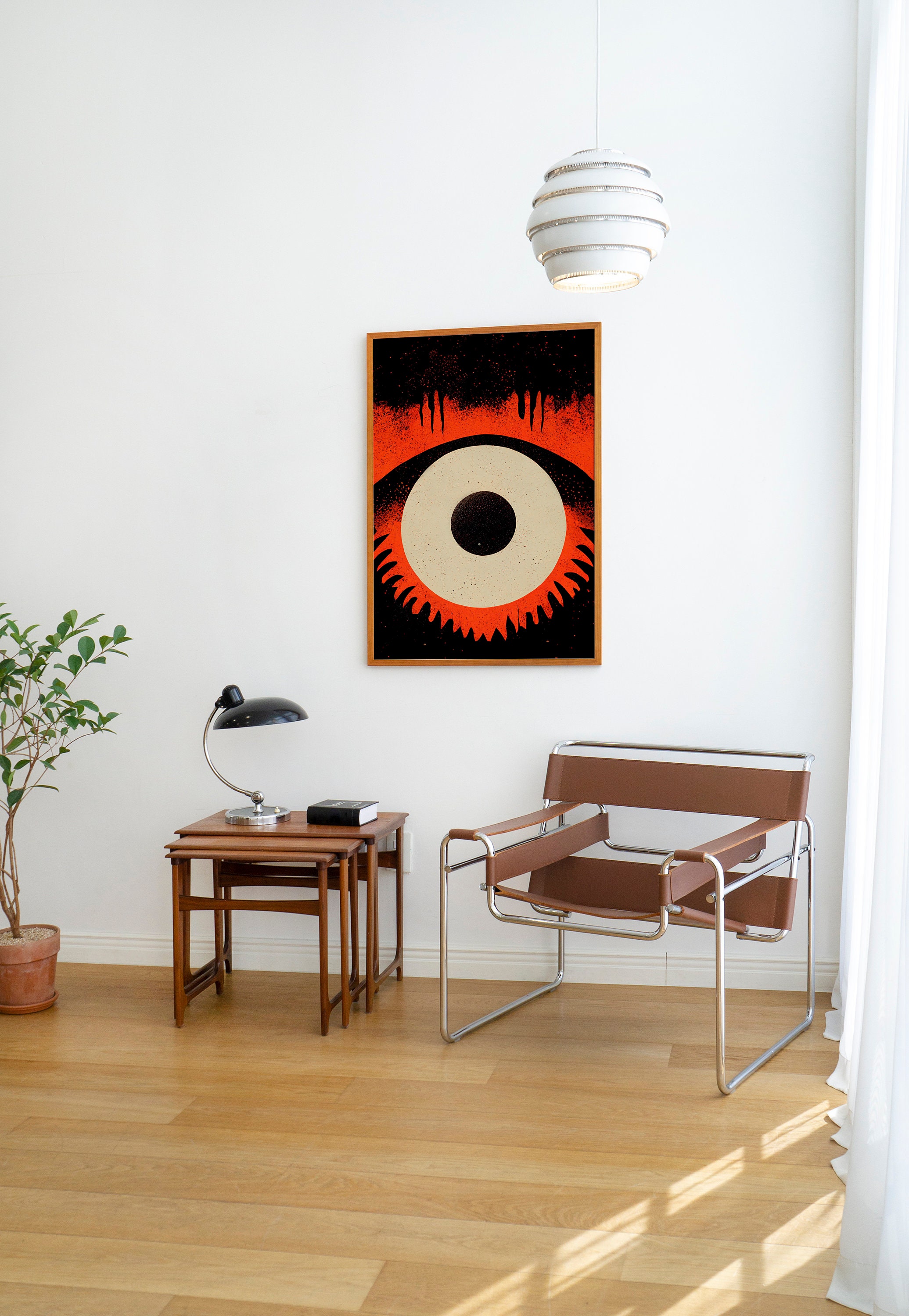 Retro Horror Poster Creepy Eyeball Printable Art Vintage Halloween ...