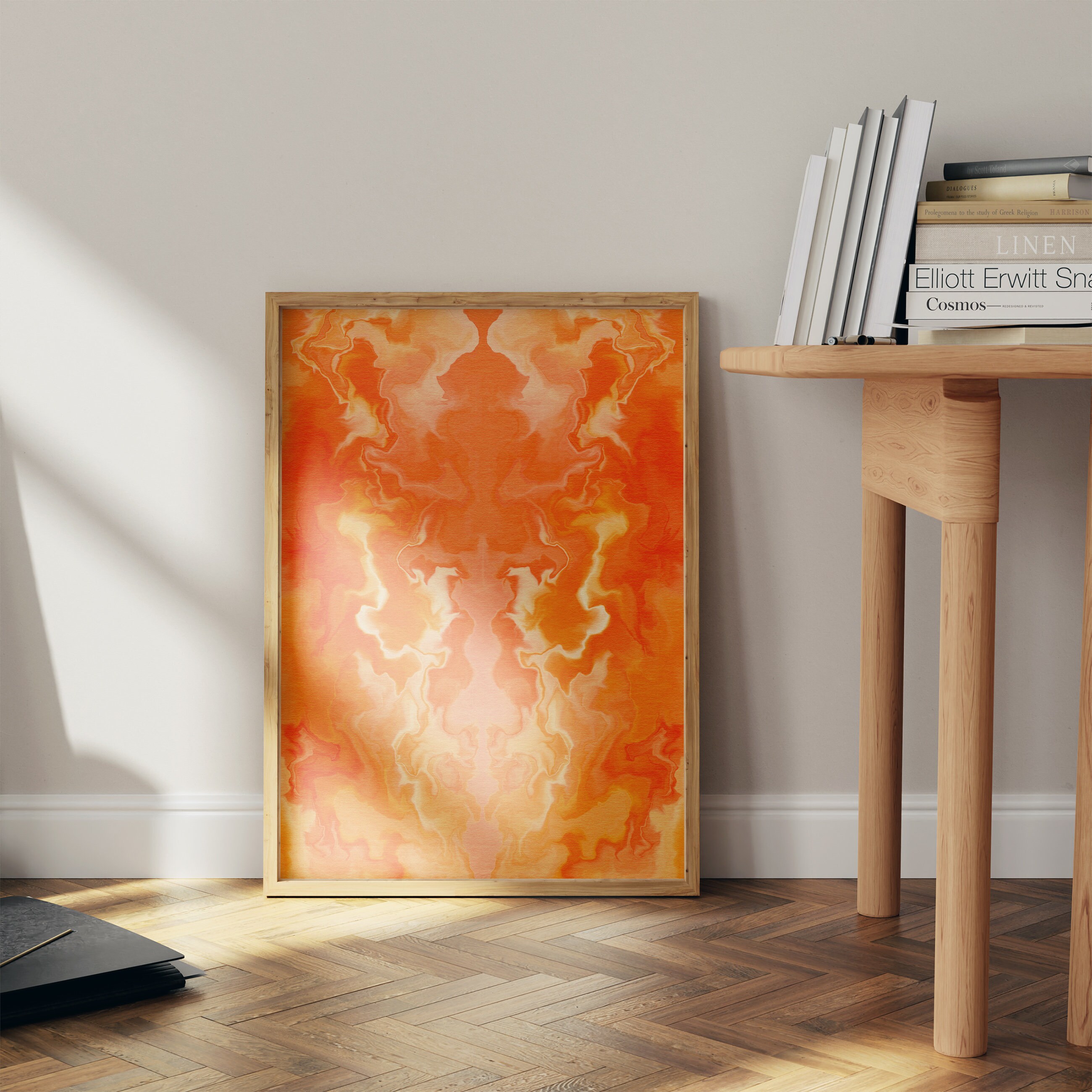 Orange Psychedelic Art, Trippy Art, 70s Orange Wall Art, Ochre Hippie ...