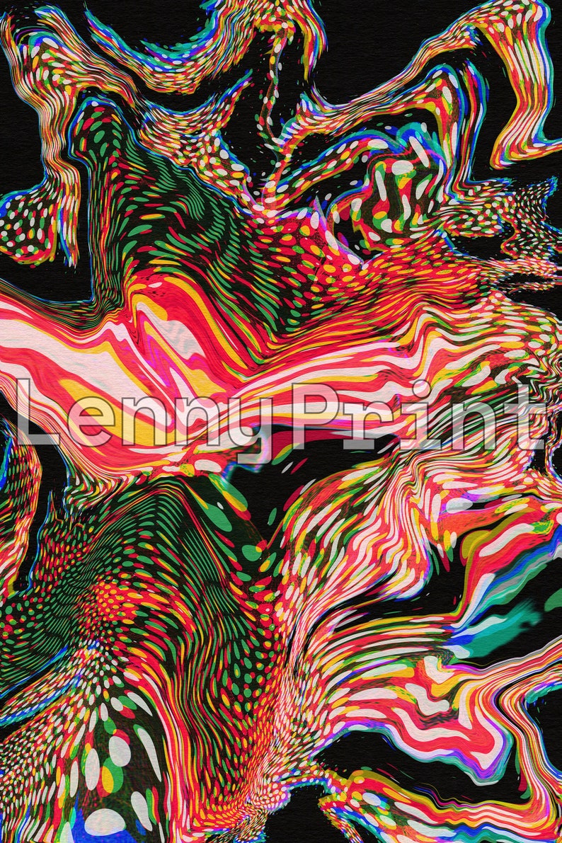 Psychedelic Digital Download, Trippy Wall Art, Colorful Poster ...
