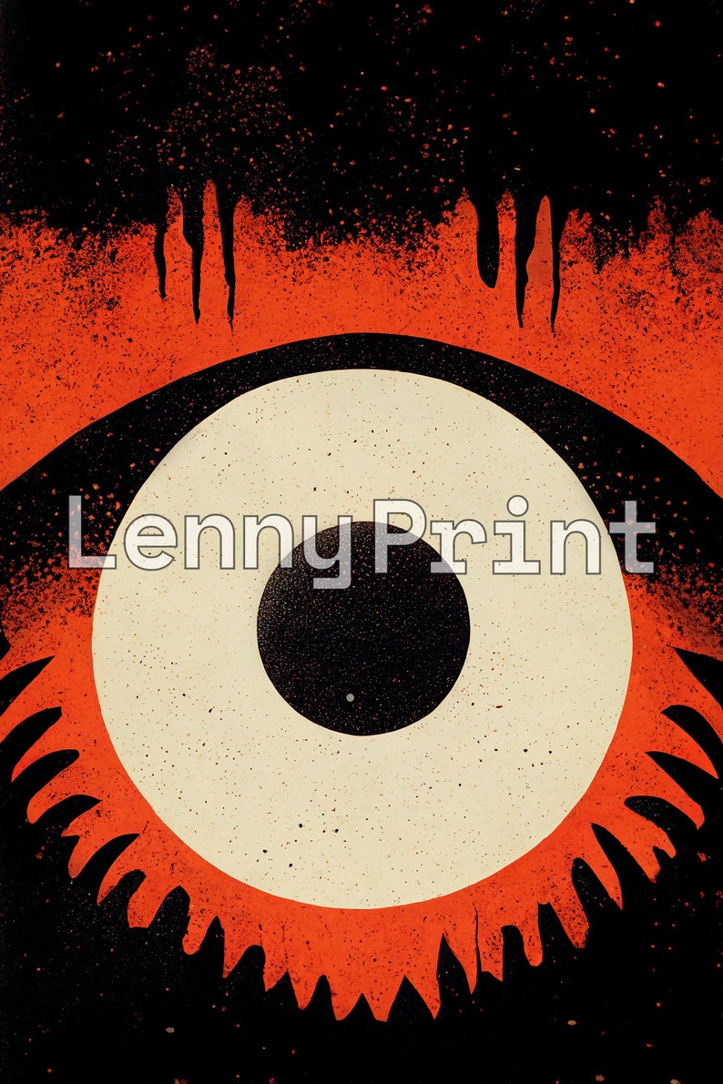 Retro Horror Poster Creepy Eyeball Printable Art Vintage - Etsy