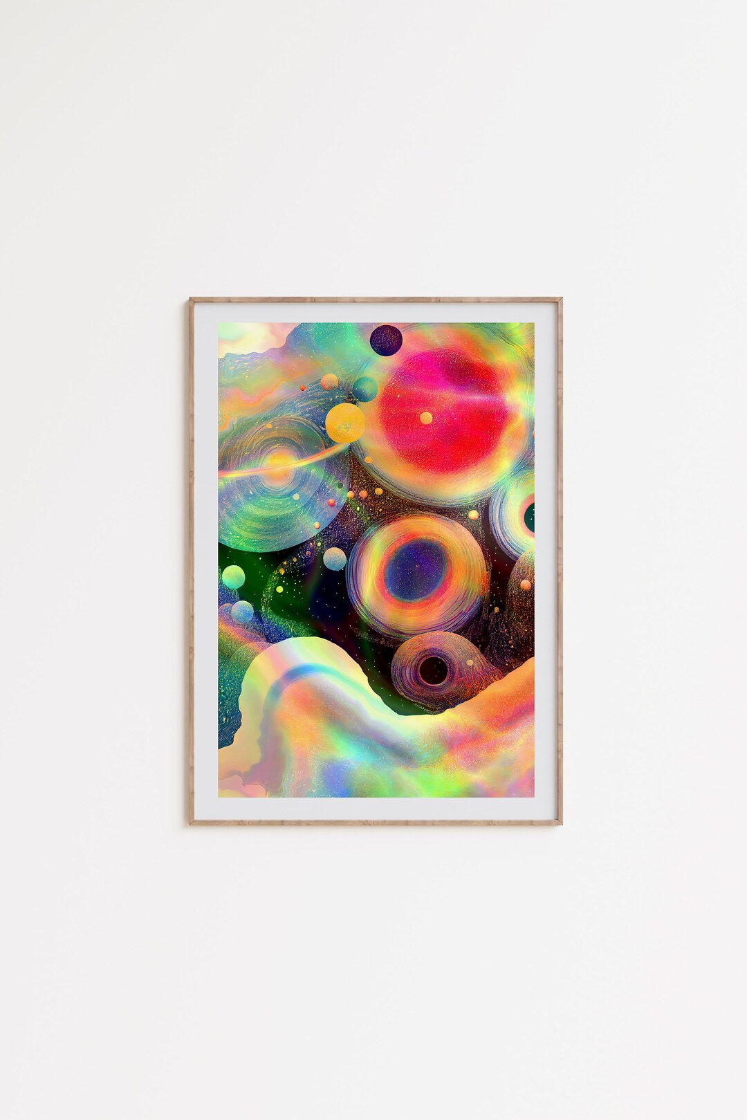Surreal Space Art, Colorful Space Art, Psychedelic Wall Decor, Retro ...