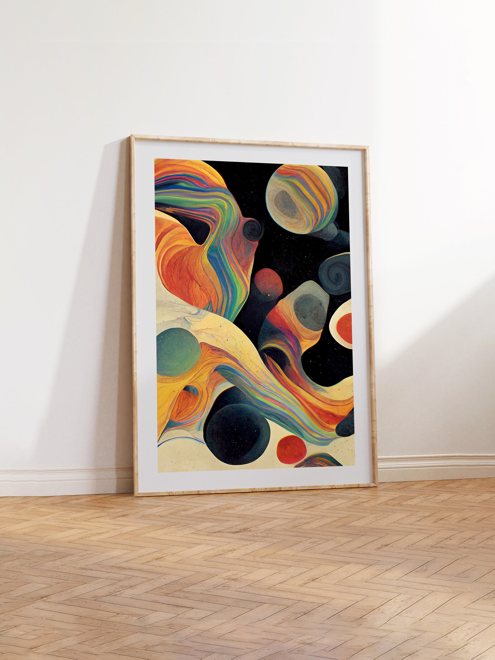 Chromatic Cosmos, Abstract Rainbow Art, Psychedelic Wall Decor, Surreal ...