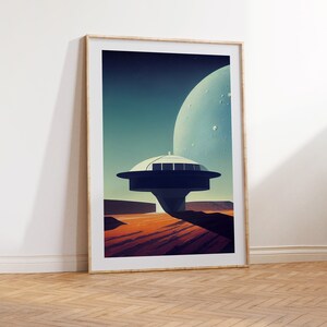 Space Station, Vintage Sci-fi Art, Retro Futurism Poster, Space Travel ...