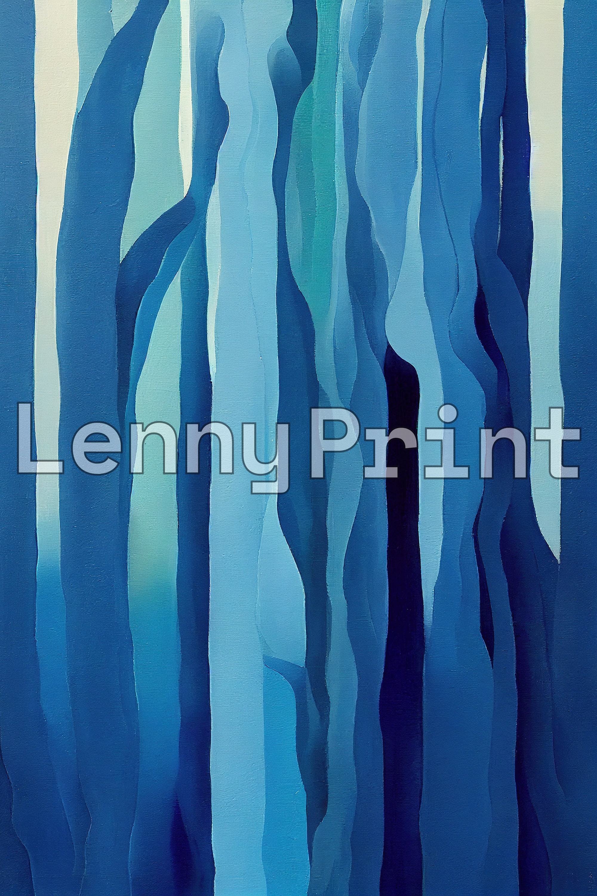 Blue Abstract Art Gallery Wall, Blue Art Set of 3, Abstract Triptych ...