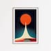 Orange Abstract Space Art Print, Vintage Sci-fi Poster, Retro Science ...