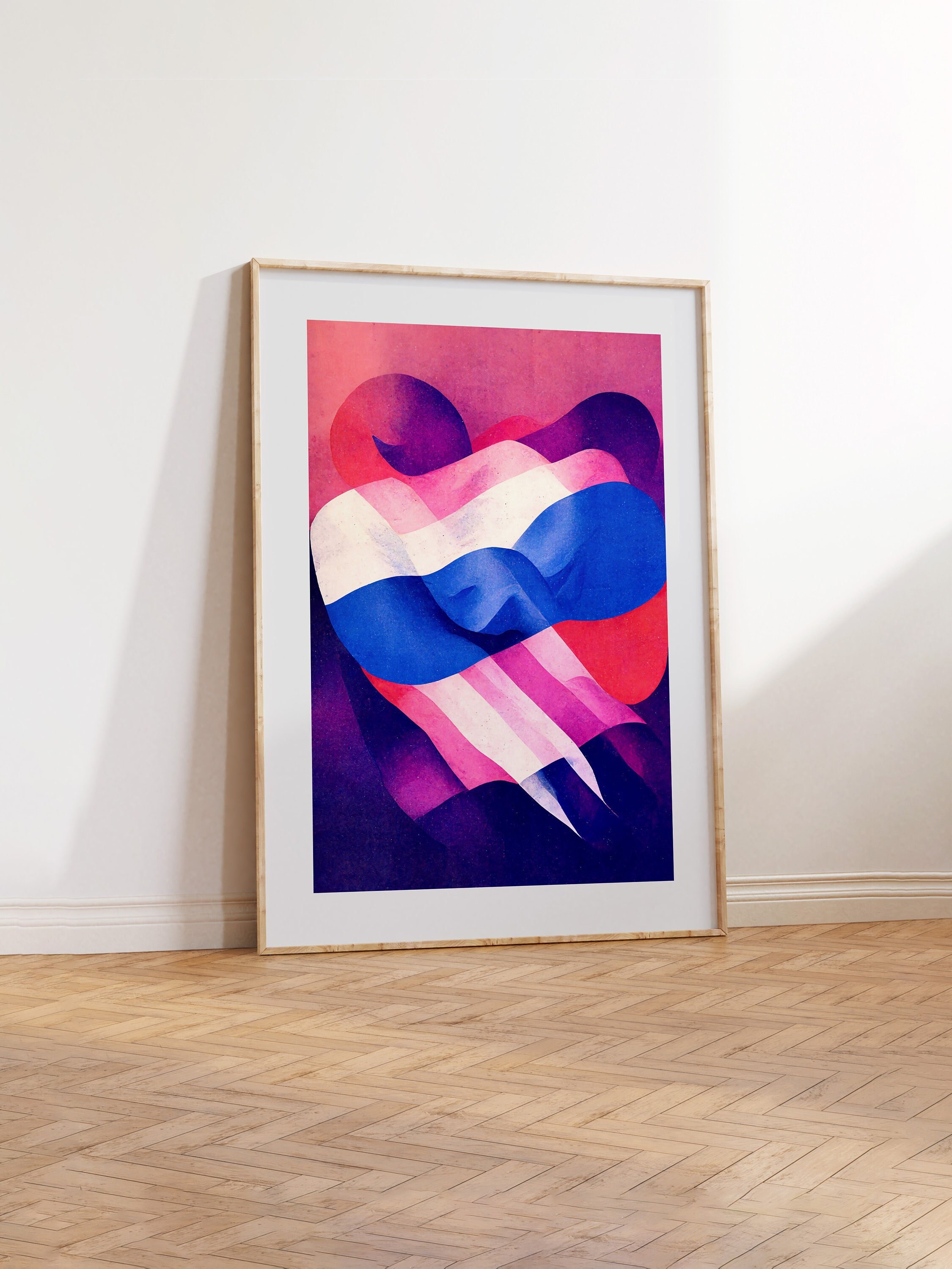 Retro Bisexual Pride Flag LGBTQ Art Download Bisexual Wall Decor Retro ...