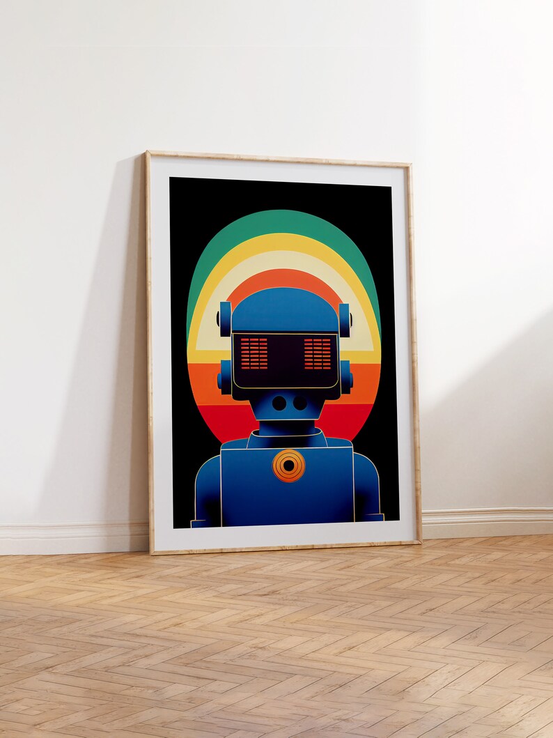 Retro Robot Art Vintage Sci-fi Art Space Art Retro Futurism - Etsy