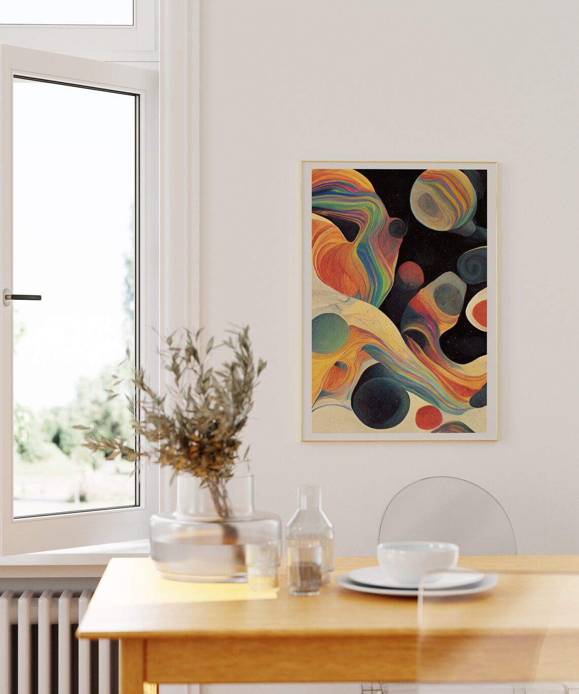 Chromatic Cosmos, Abstract Rainbow Art, Psychedelic Wall Decor, Surreal ...