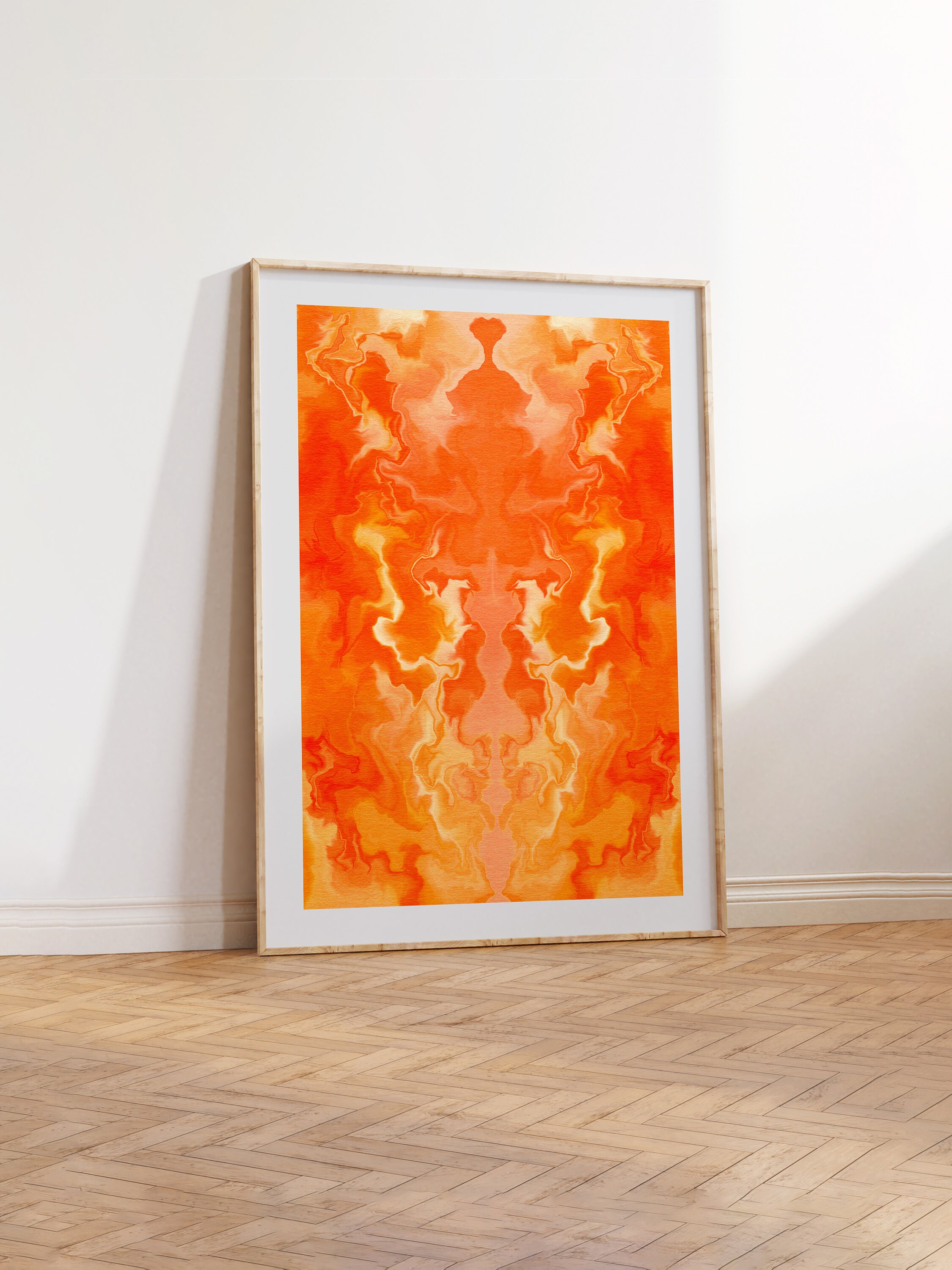 Orange Psychedelic Art, Trippy Art, 70s Orange Wall Art, Ochre Hippie ...