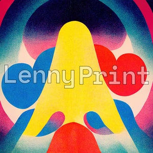 Primary Color Psychedelic Art | Graphic Retro Geometric | Psychedelic ...