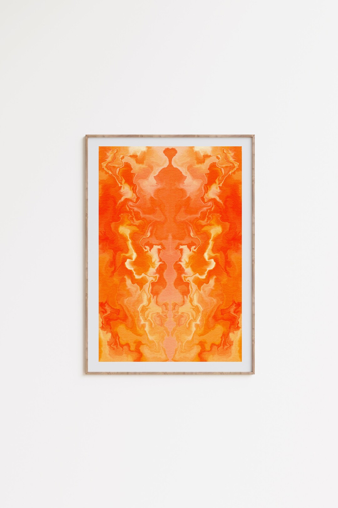 Orange Psychedelic Art, Trippy Art, 70s Orange Wall Art, Ochre Hippie ...