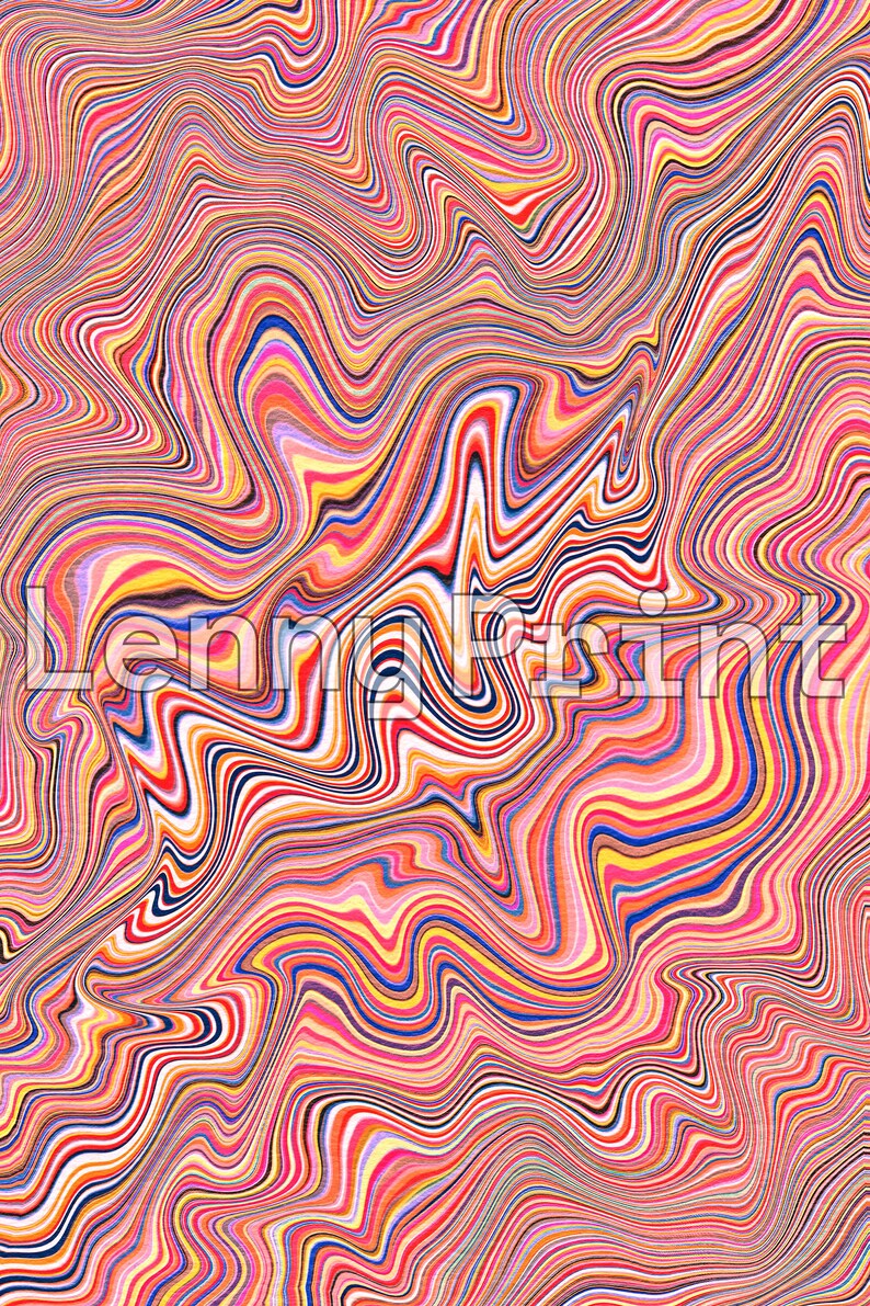 Red Trippy Art Psychedelic Art Download 70s Poster - Etsy