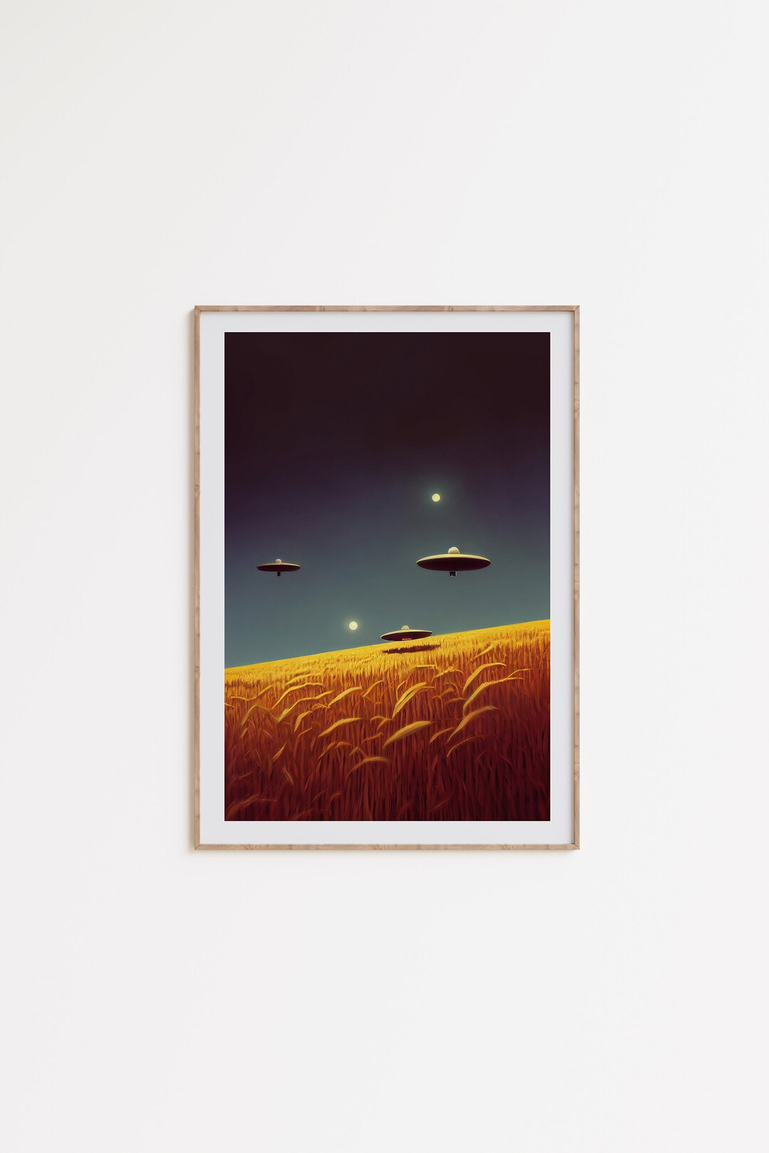 UFO Art, Conspiracy Theory Art, Retro Sci-fi Print, Vintage UFO ...