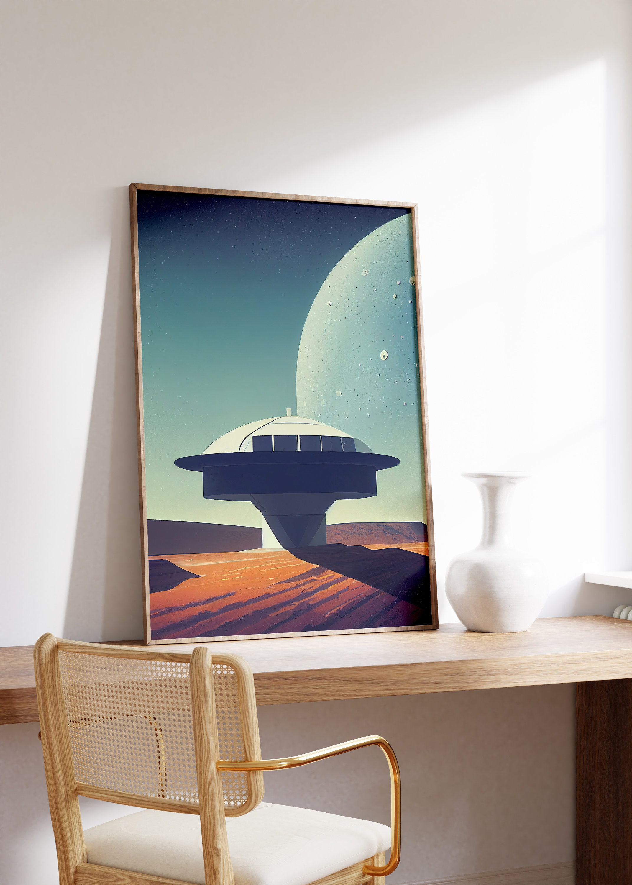 Space Station, Vintage Sci-fi Art, Retro Futurism Poster, Space Travel ...