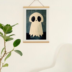 Cute Vintage Halloween Ghost | Large Printable Art | Retro Halloween ...