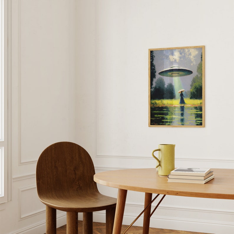 UFO Art, Retro Sci-fi Print, Conspiracy Theory Art, Vintage UFO Poster ...