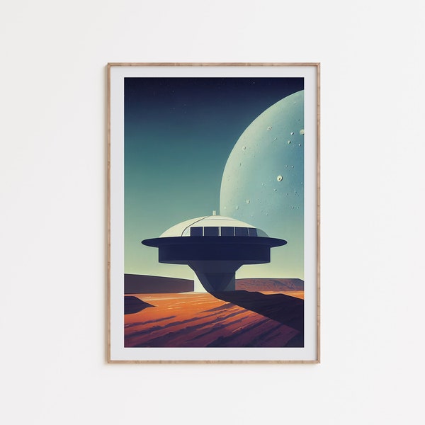 Retro Space Poster - Etsy