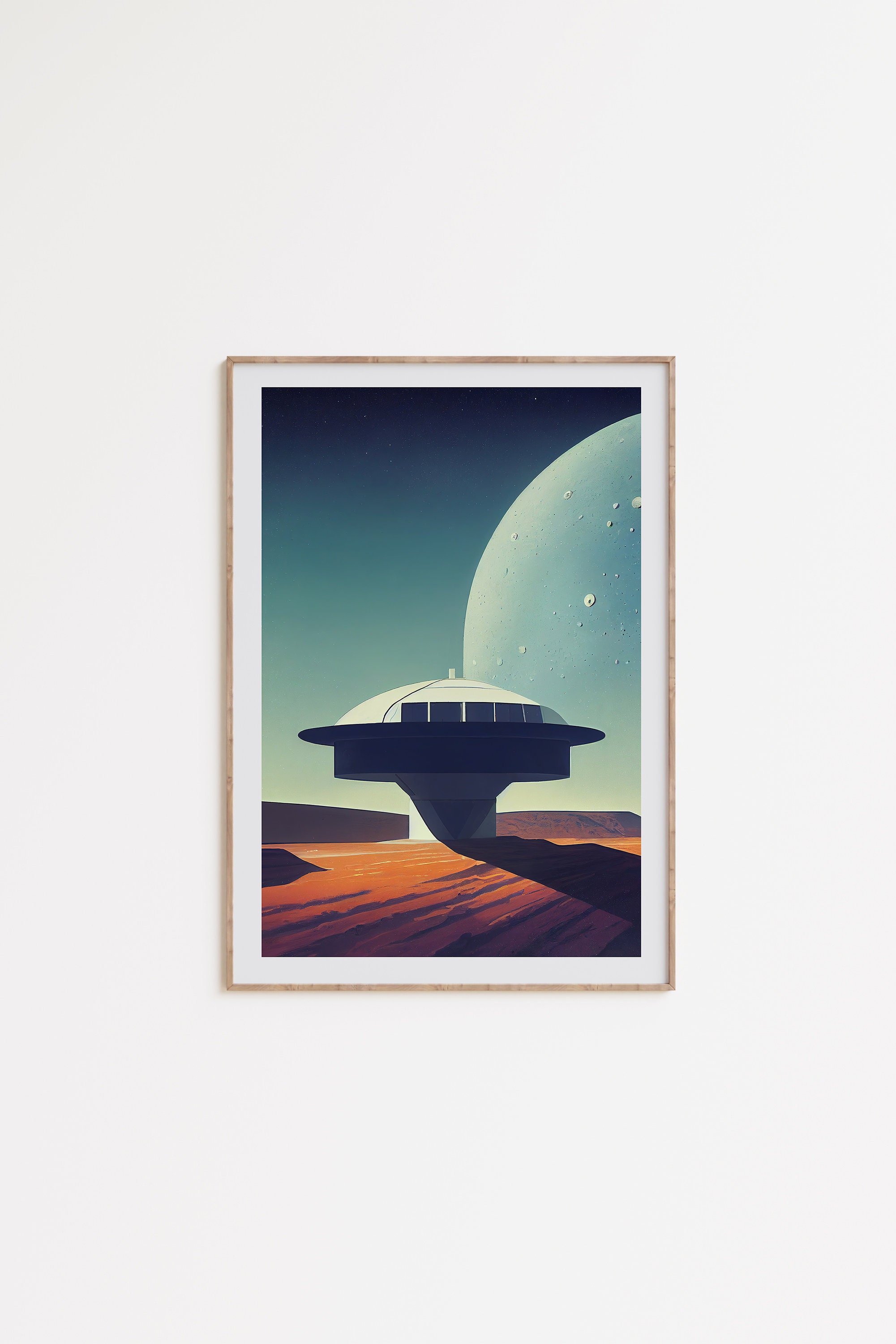 Space Station, Vintage Sci-fi Art, Retro Futurism Poster, Space Travel ...